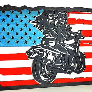 Laser Cut Flag With a Motorcycle Interior Design - Etsy
