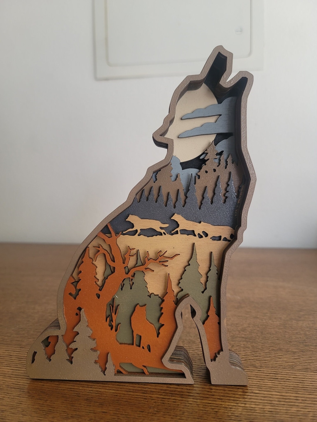 Laser Cut Wolf With Interior Design - Etsy