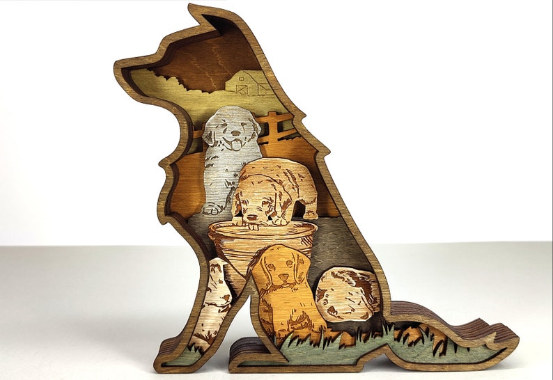 Laser Cut Dog With Interior Design - Etsy