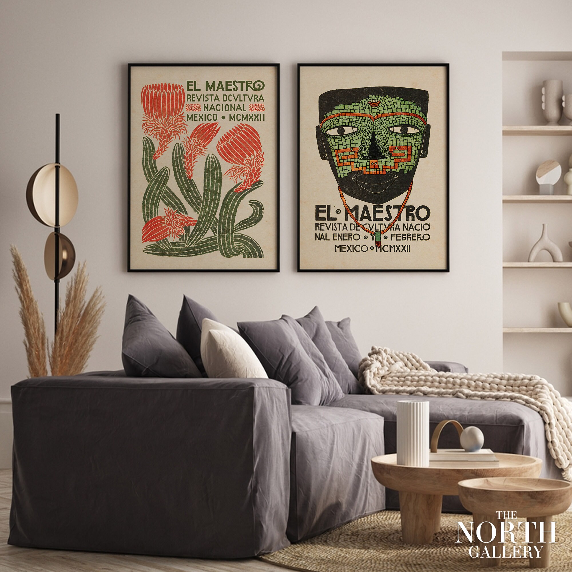Mexico El Maestro Poster Set of 2 Mexican Vintage Art Print - Etsy