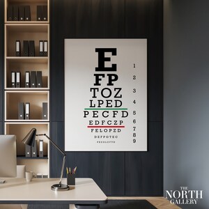 Eyesight Test Print, Eye Exam Chart, Snellen Eye Test Chart ...