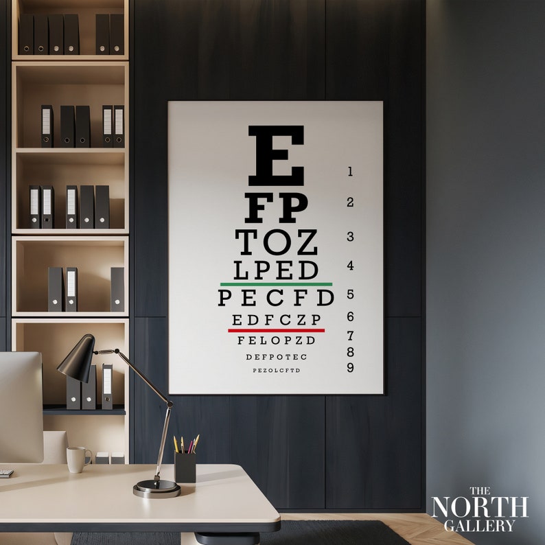 Eyesight Test Print, Eye Exam Chart, Snellen Eye Test Chart ...