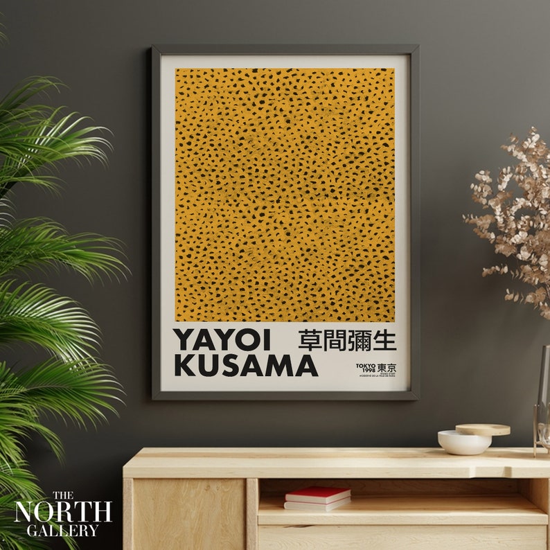 Yayoi Kusama Art Print Yellow Infinity Nets Japanese Wall - Etsy