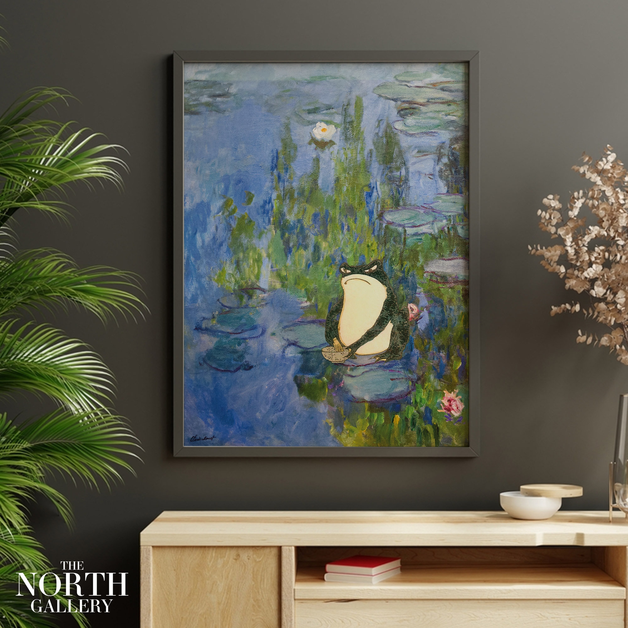 Monet Waterlily Frog Print Frog Art Floral Print Funny Frog - Etsy
