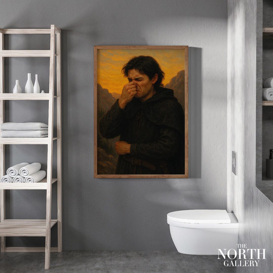 Funny Medieval Man Art Print – Renaissance Style Wall Art With Nose ...