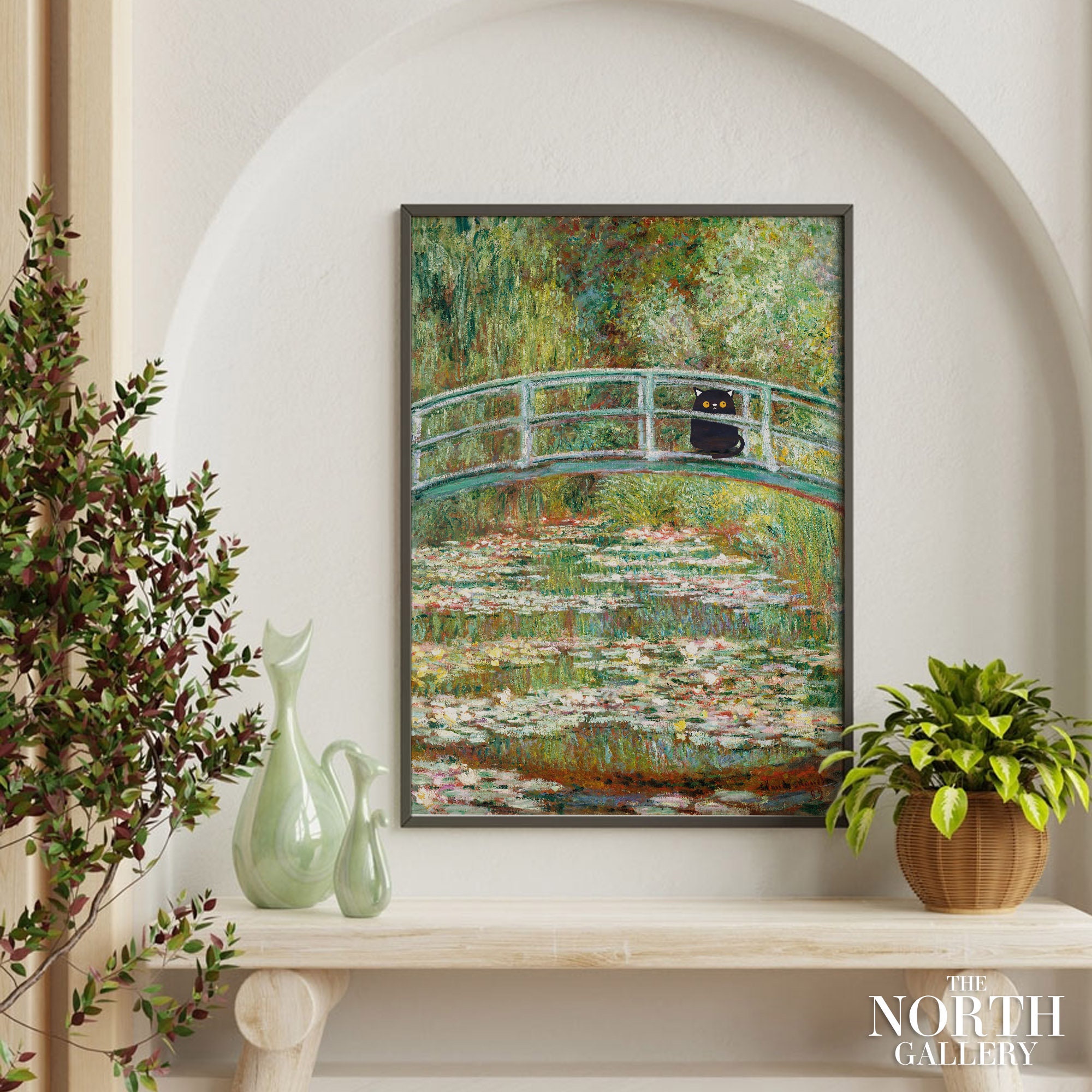Claude Monet Cat Poster Black Cat Art Monet Waterlily Funny - Etsy