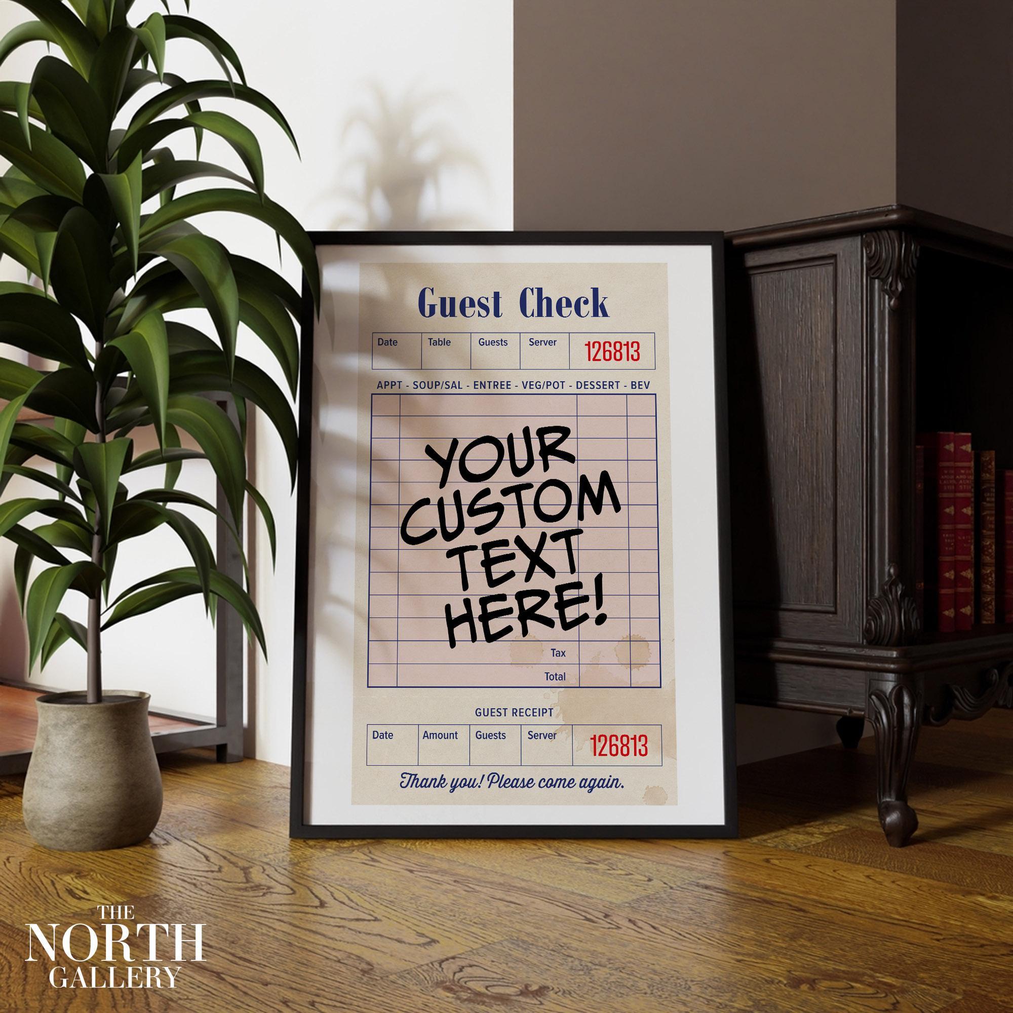 Customize Guest Check Poster, Custom Quotes Poster, Apartment Wall ...