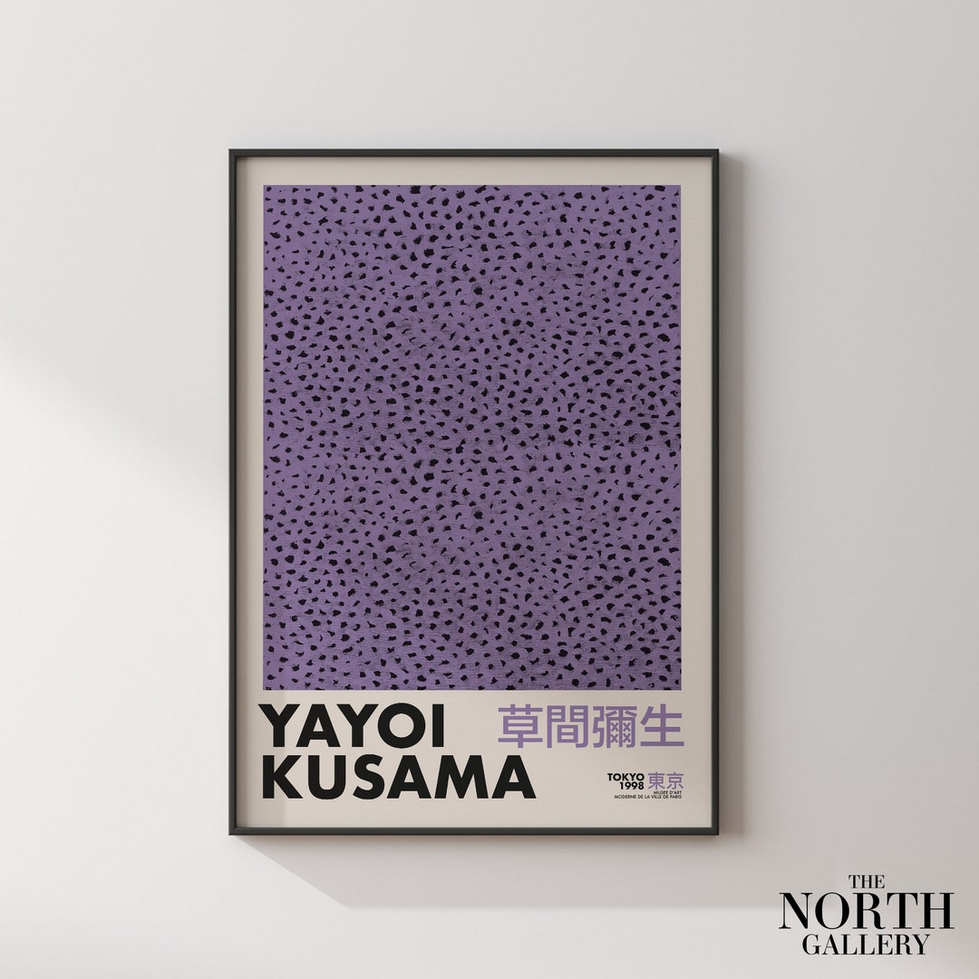Yayoi Kusama Art Print, Purple Infinity Nets, Japanese Wall Art, Kusama ...