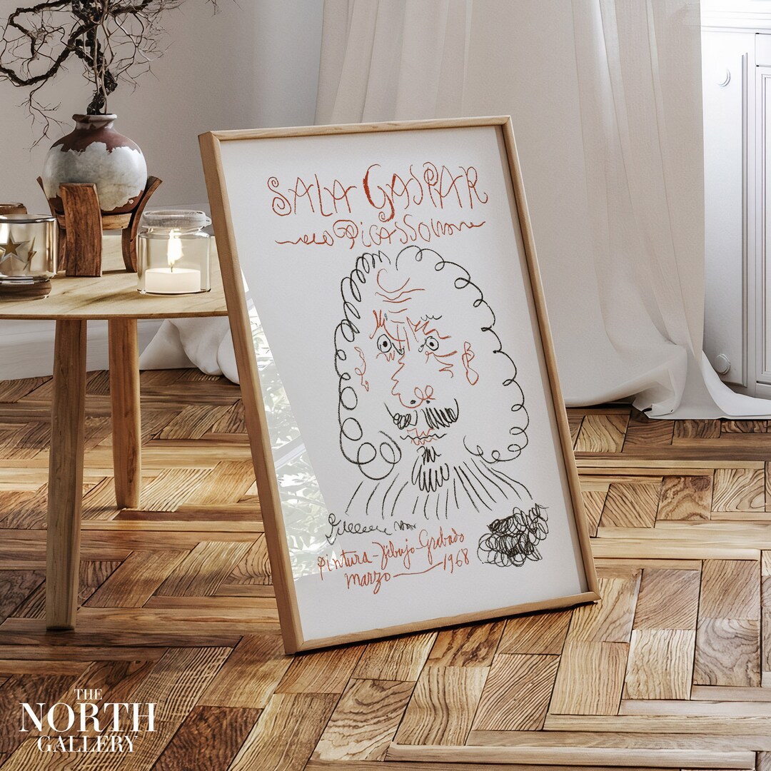 Sala Gaspar Poster, Pablo Picasso Poster, Minimalist Line Drawing ...