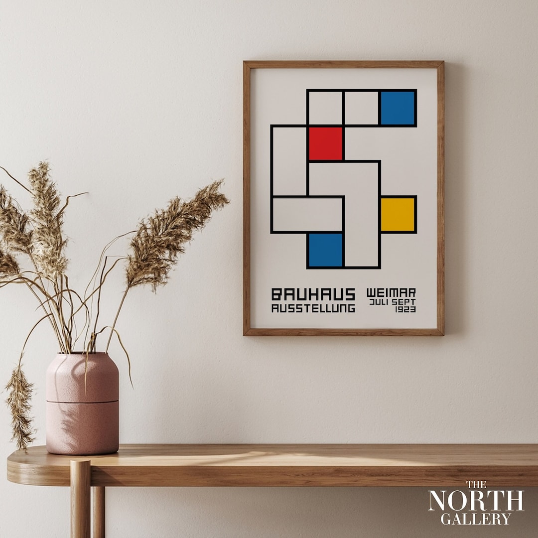 Retro Colors Bauhaus Poster, Bauhaus Geometric Print, Minimalist ...