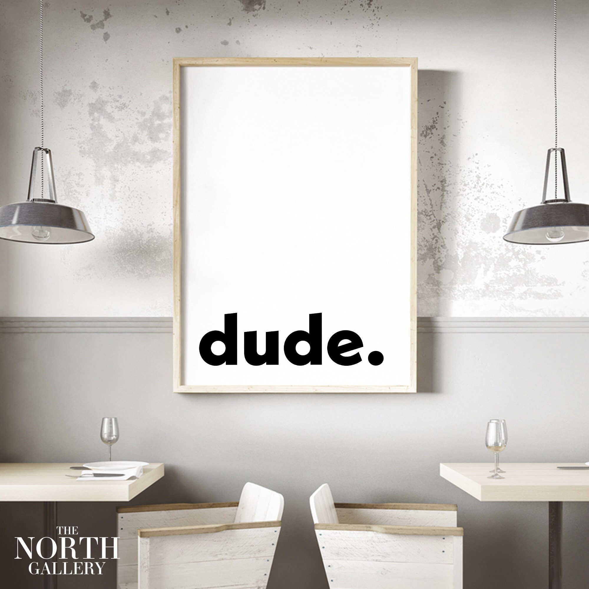 Dude Typography Print, Monochrome Kids Room Decor - Etsy