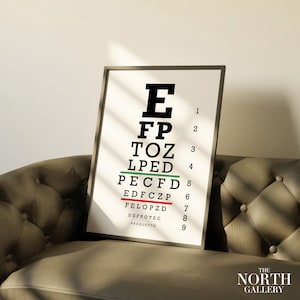 Eyesight Test Print, Eye Exam Chart, Snellen Eye Test Chart ...