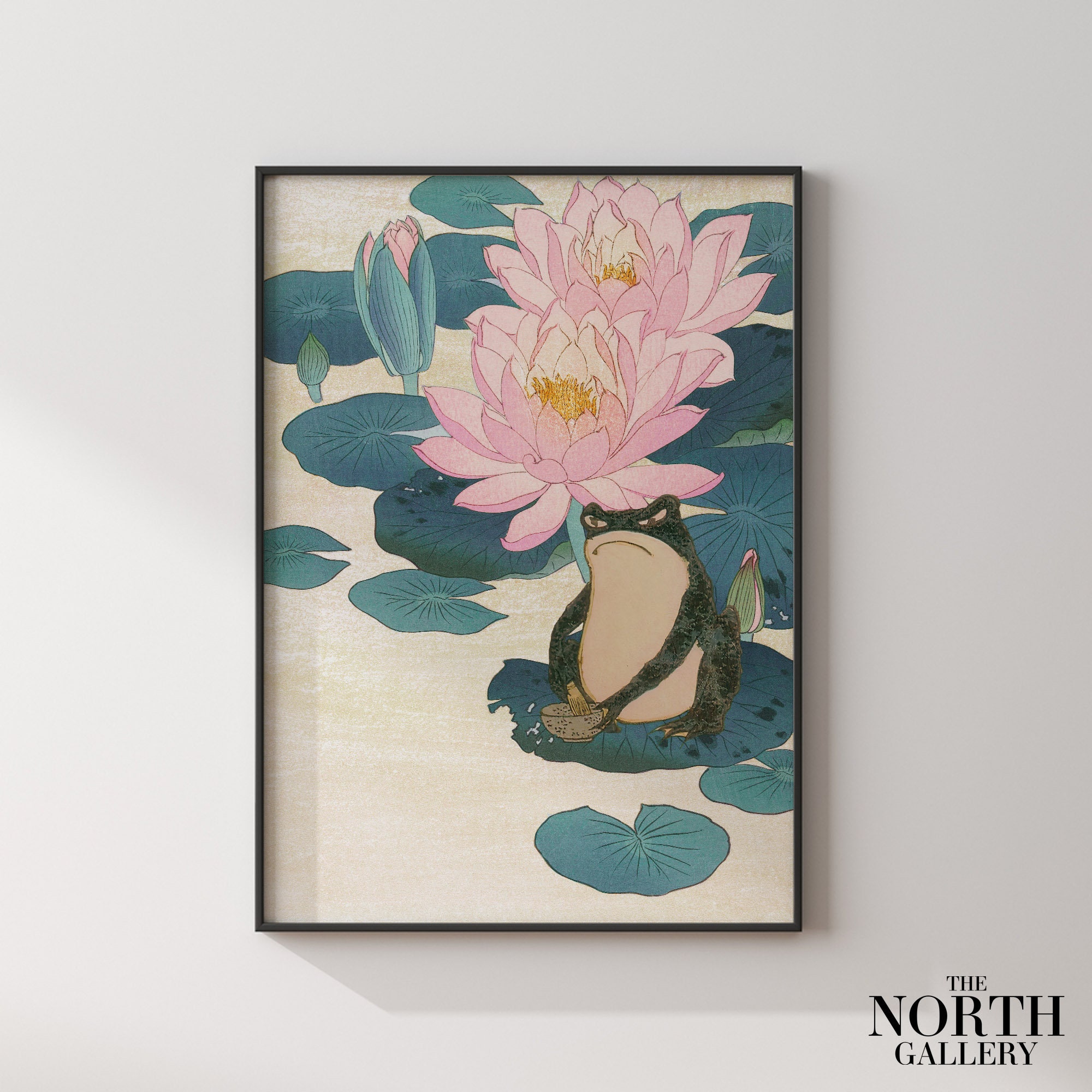 Japanese Frog Poster, Unimpressed Frog, Frog Comedy Art, Funny Frog ...