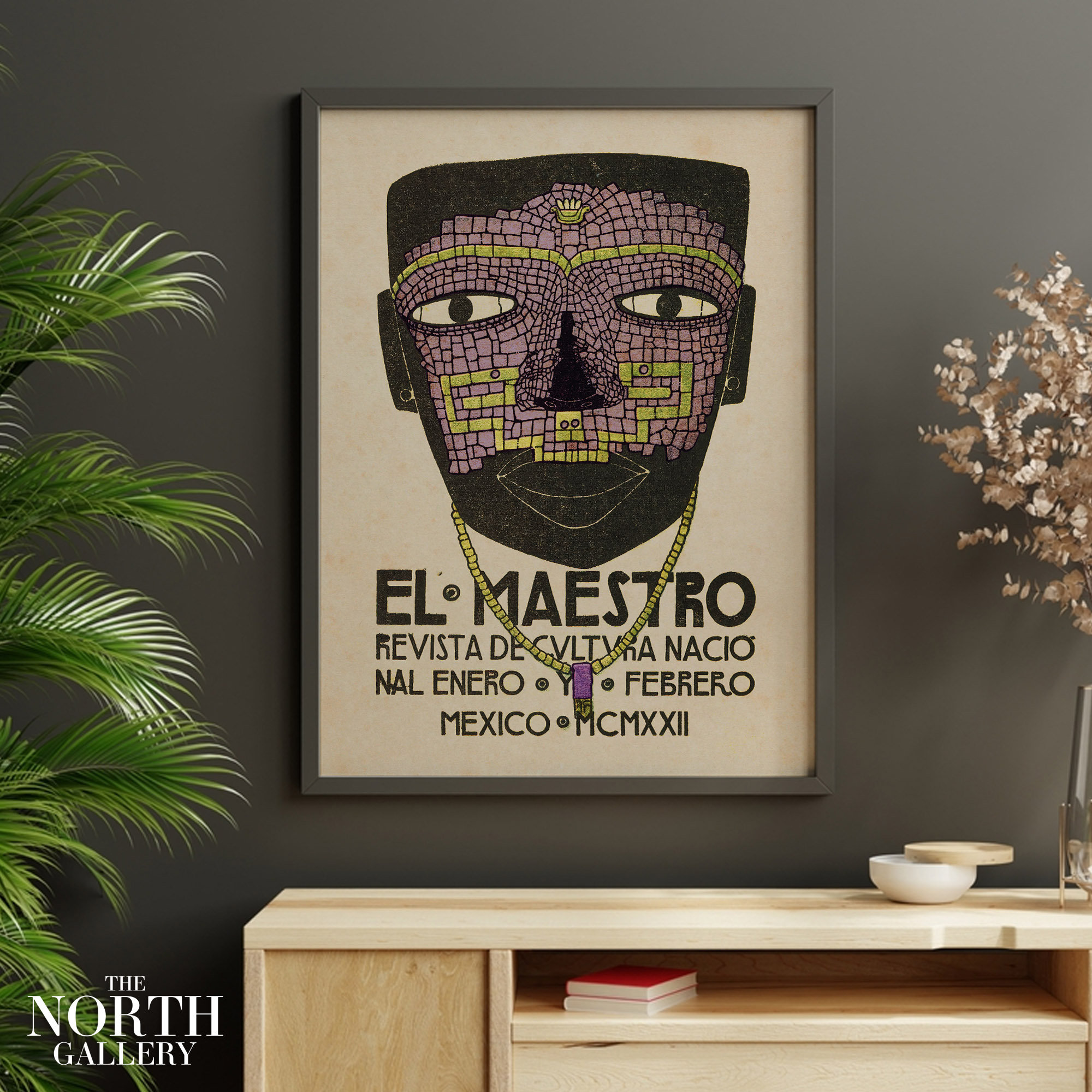 Boho Wall Decor Mexico Ancient Figure Poster Purple-green - Etsy