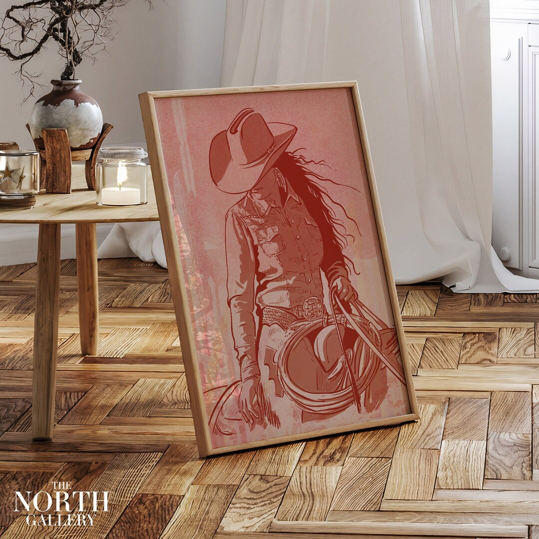 Vintage Cowgirl Poster, Western Wall Decor, Cowboy Cowgirl Decor ...