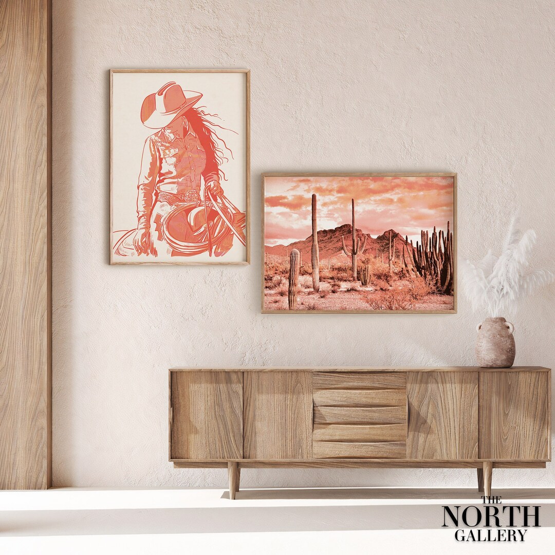 Cowgirl Wall Art Set, Western Room Decor, Cowboy Wall Art, Eclectic ...