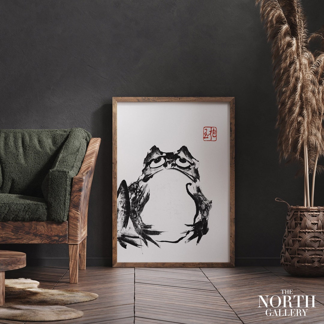 Japanese Frog Poster, Japanese Frog Print, Vintage Japanese Print ...