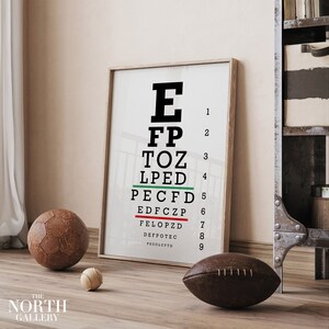 Eyesight Test Print, Eye Exam Chart, Snellen Eye Test Chart ...