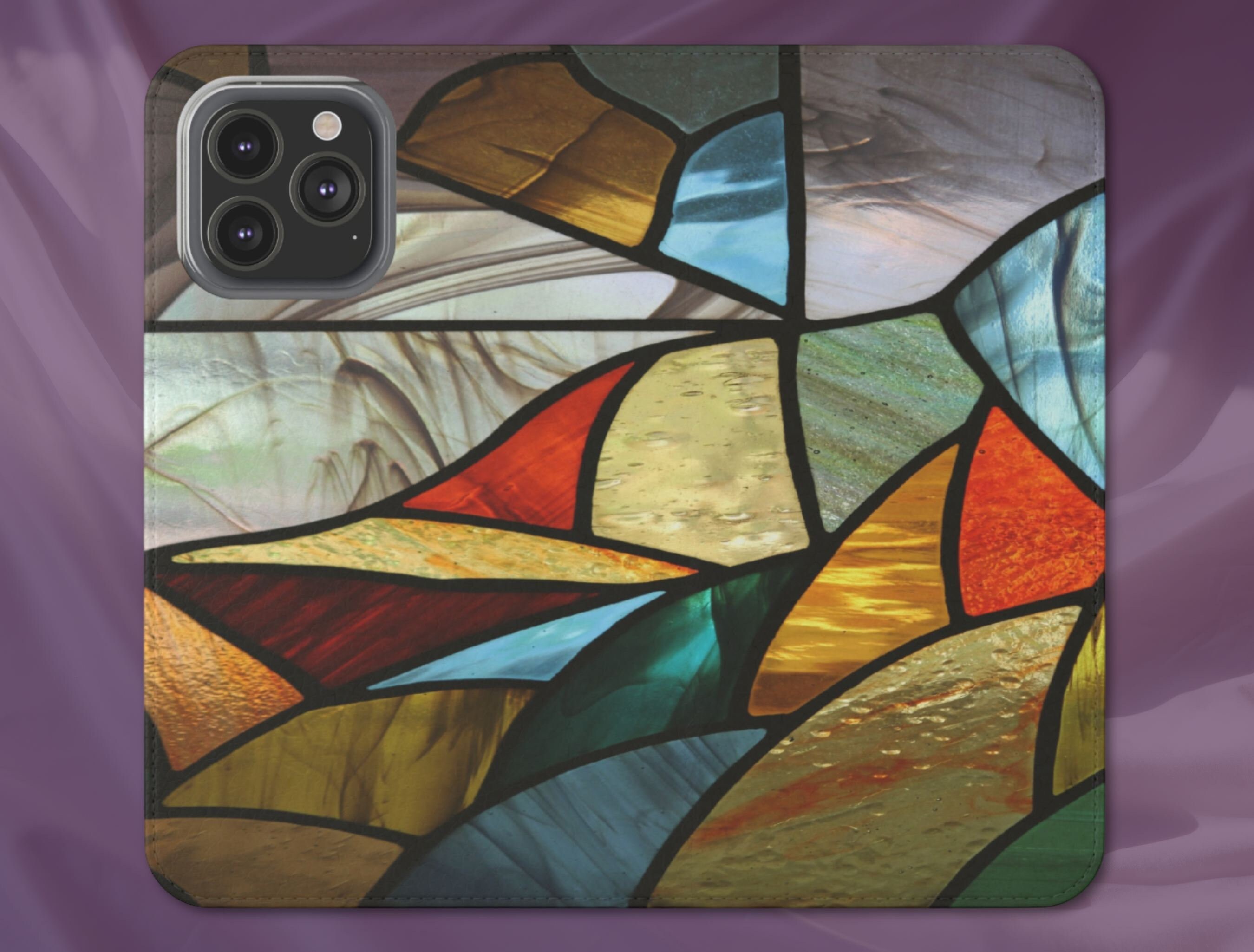 Art Deco Stained Glass Window Design, iPhone Flip Folio Wallet Case ...