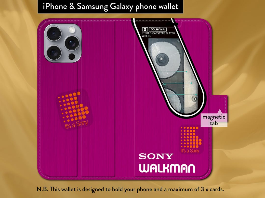 Retro Vintage Pink Purple Classic Walkman, iPhone 7,8,X,11,12,SE,13,14 ...
