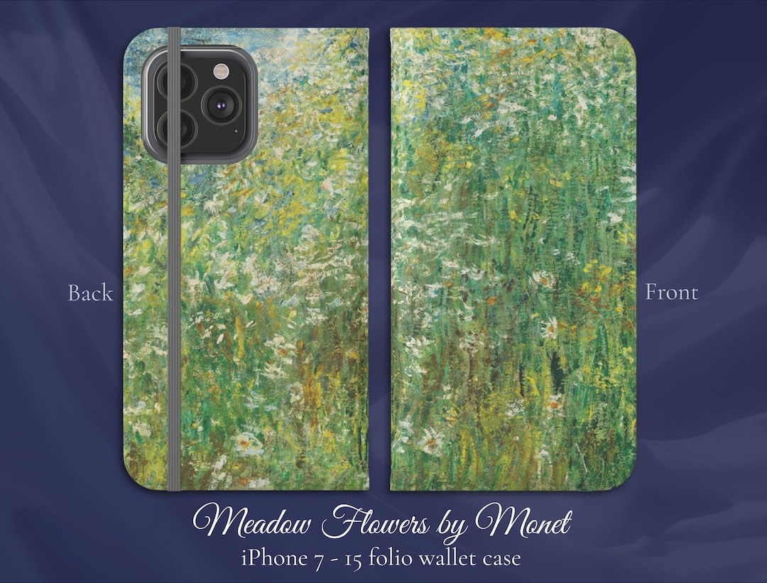 Claude Monet Meadow Flowers Nature Impressionist Art, iPhone Flip Folio ...