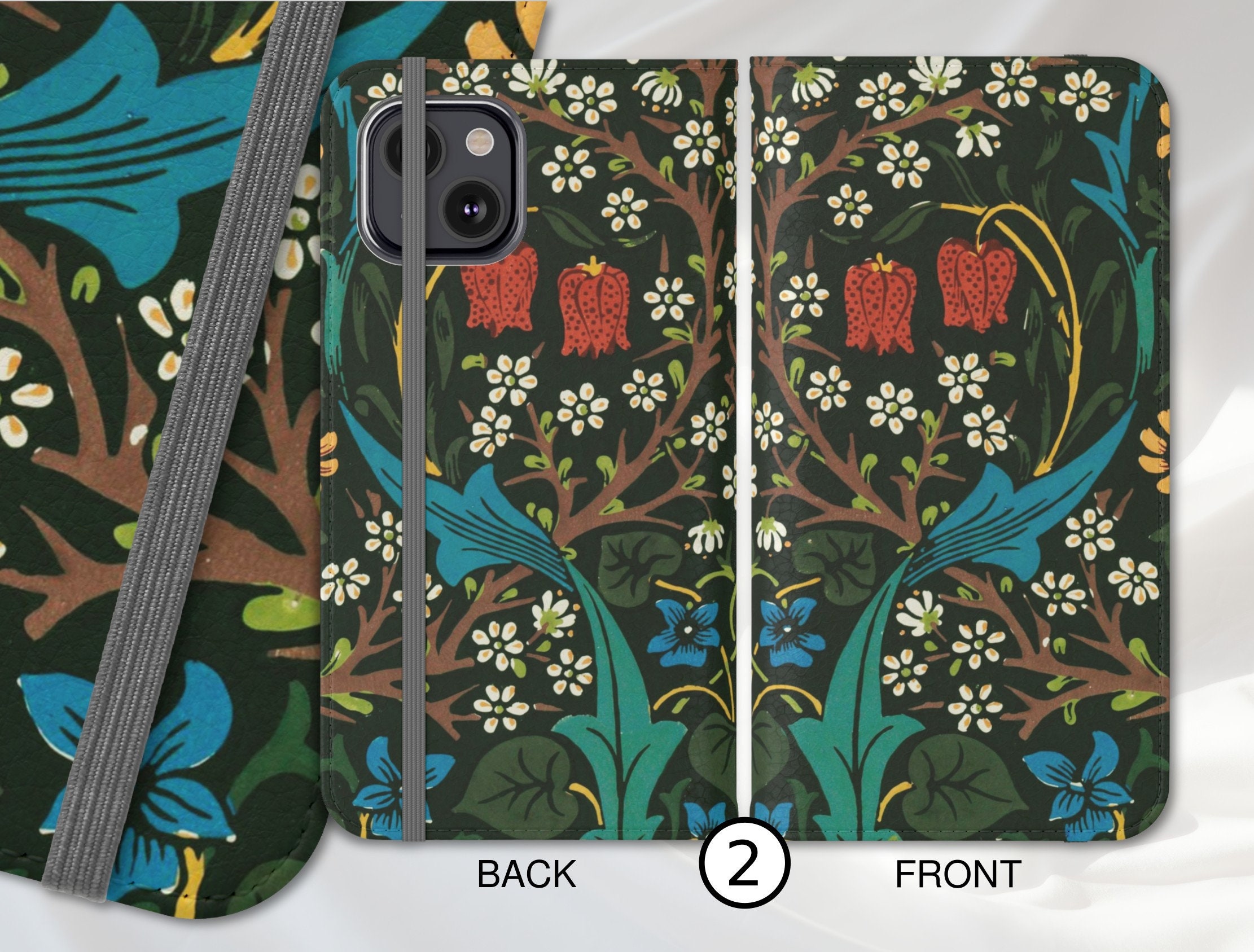 William Morris Art Nouveau Selection of 8 Classic Designs, iPhone Flip ...