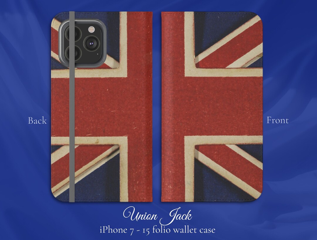 Union Jack British Flag, iPhone Flip Folio Wallet Case, iPhone 7,8,X,11 ...