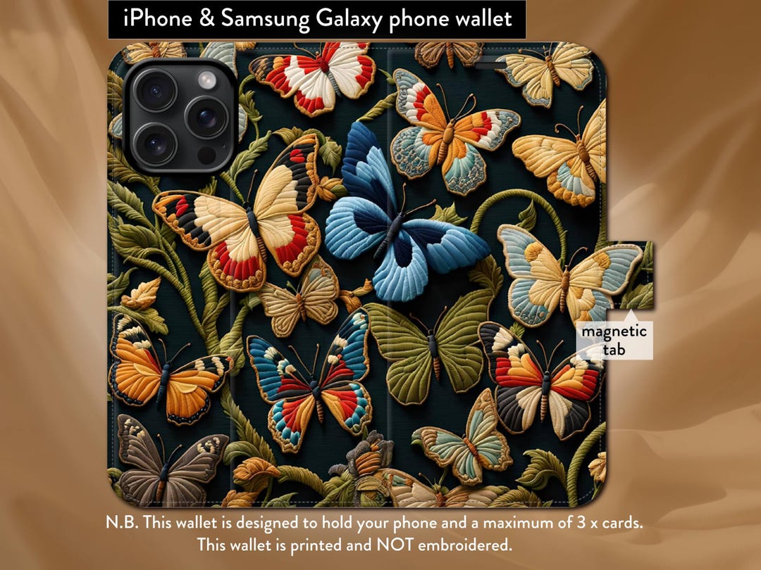 Tapestry Embroidery Effect Butterflies William Morris, iPhone 8,X,11,12 ...