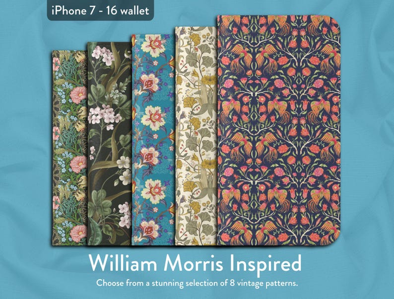 William Morris Style Art Nouveau Selection of 8 Classic Designs, iPhone ...