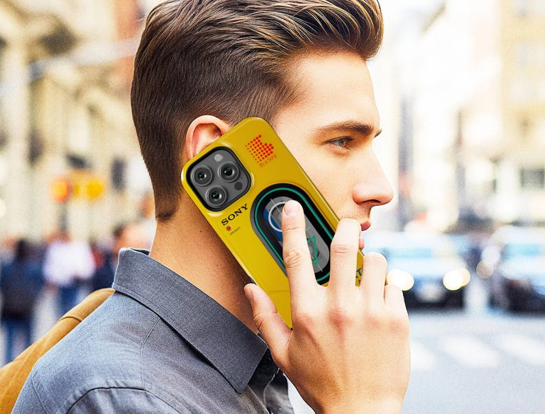 Sony Walkman Sport iPhone Case – Retro Yellow Cassette Player Design ...