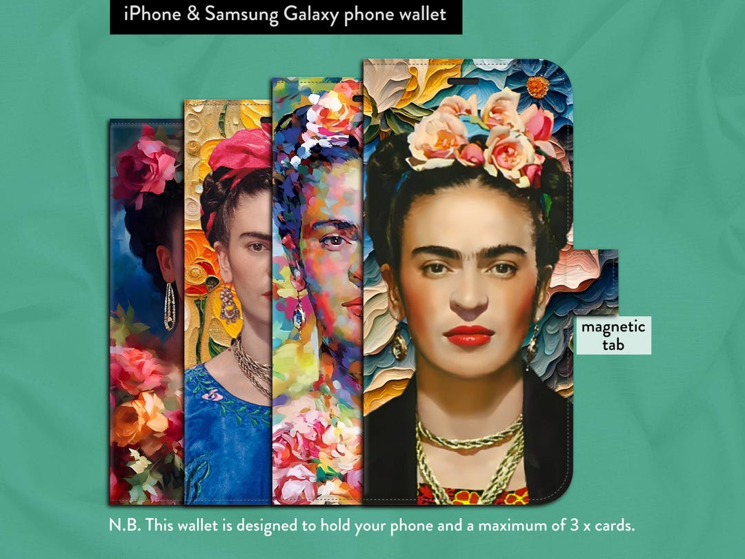Frida Kahlo X 6 Portraits, iPhone 7,8,X,11,12,SE,13,14,15,16 Flip Folio ...