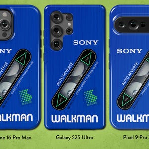 Retro Vintage Blue Sony Walkman, Apple iPhone 17,16,15,14,13,12,11,X ...