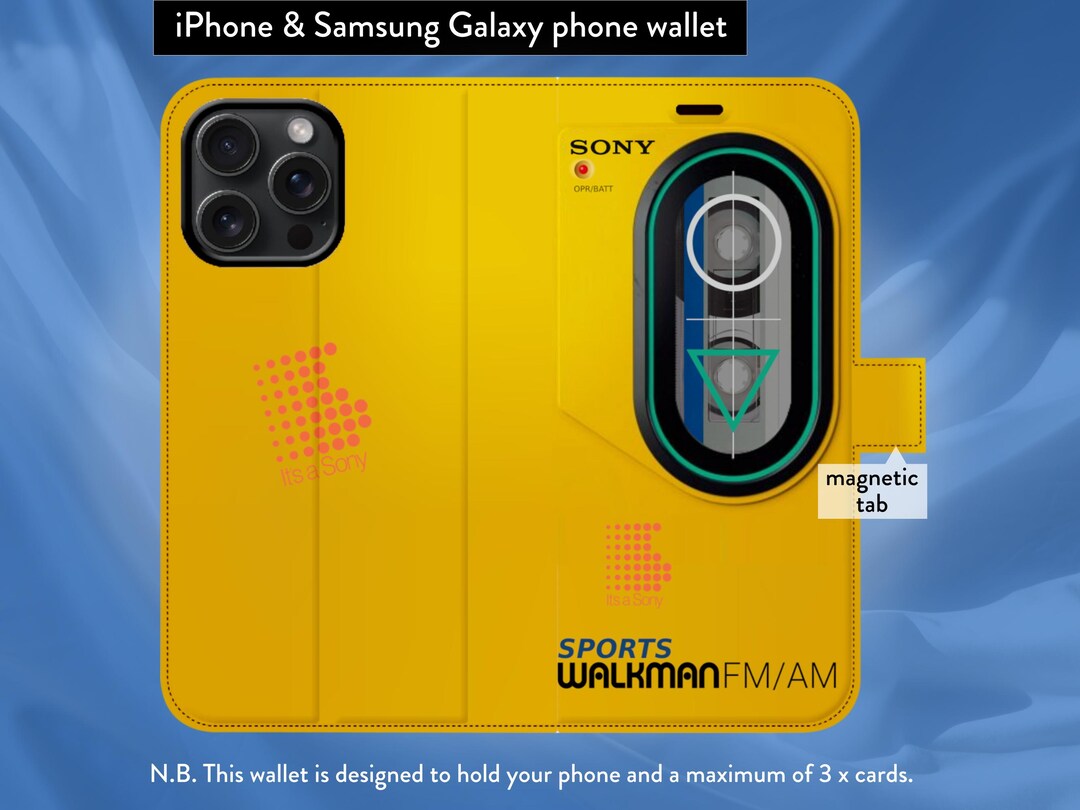 Retro Vintage Yellow Sports Walkman, iPhone 7,8,X,11,12,SE,13,14,15,16 ...