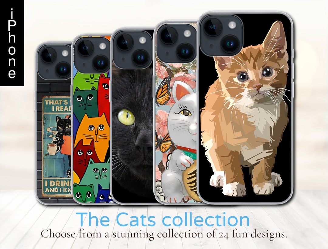 Cats Collection of 24 Fun, Vibrant Feline Designs, iPhone Flexible Gel ...