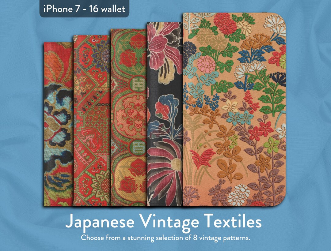 Japanese Textile Patterns Art Collection of 8 Classic Designs, iPhone ...