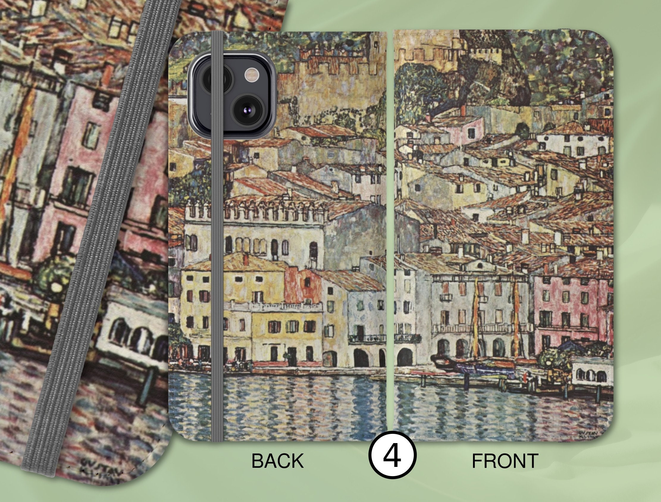 Gustav Klimt Art Nouveau Collection of 8 Classic Artworks, iPhone Flip ...