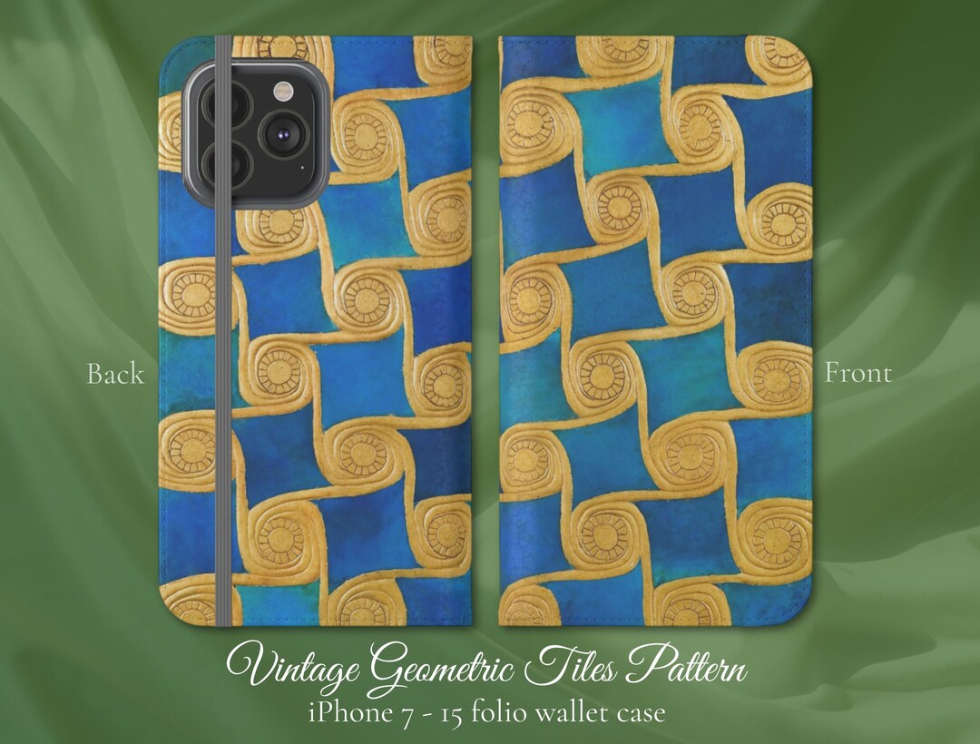 Ancient Egyptian Geometric Pattern, iPhone Flip Folio Wallet Case ...