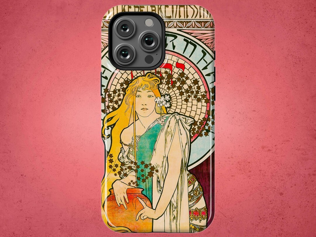Art Nouveau Alphonse Mucha, Apple iPhone 16,15,14,13,12,11,X,SE Samsung ...