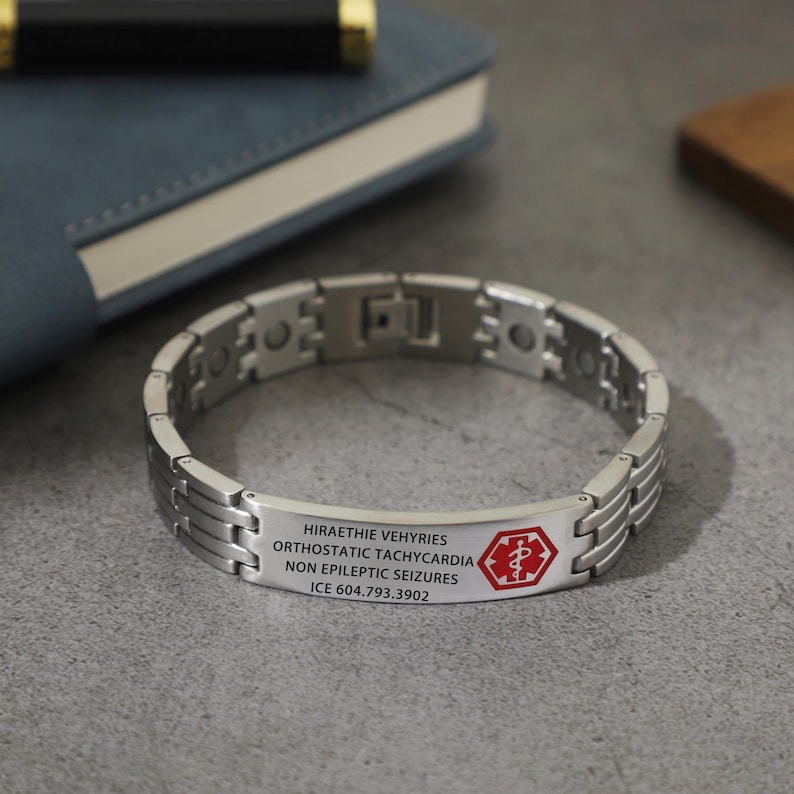 Personalized Medical Alert Bracelet,customized ID Medical Bracelet for ...