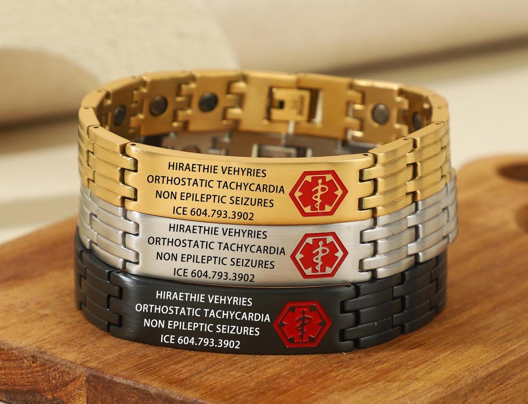 Personalized Medical Alert Bracelet,customized ID Medical Bracelet for ...