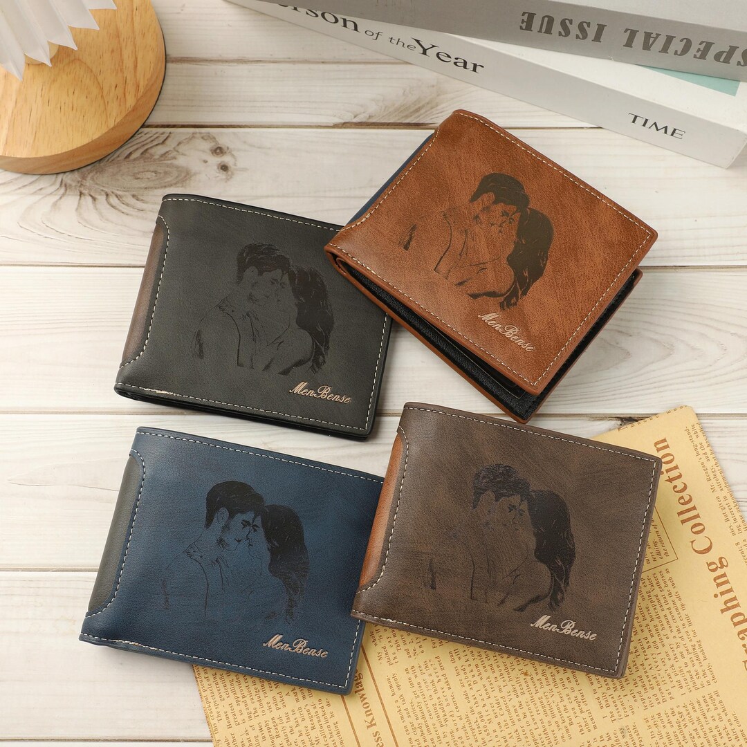 Personalized Custom Photo Mens Wallet,engraved Picture/calendar/text ...