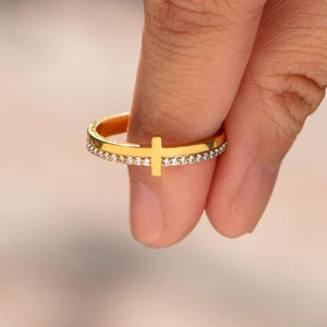 For My Daughter,prayer Cross Ring,gold Ring With Diamonds,cubic ...