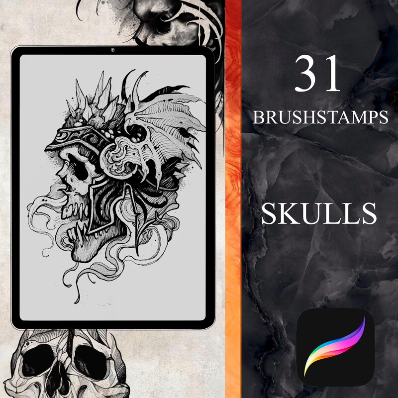 Skull Stamp - Etsy