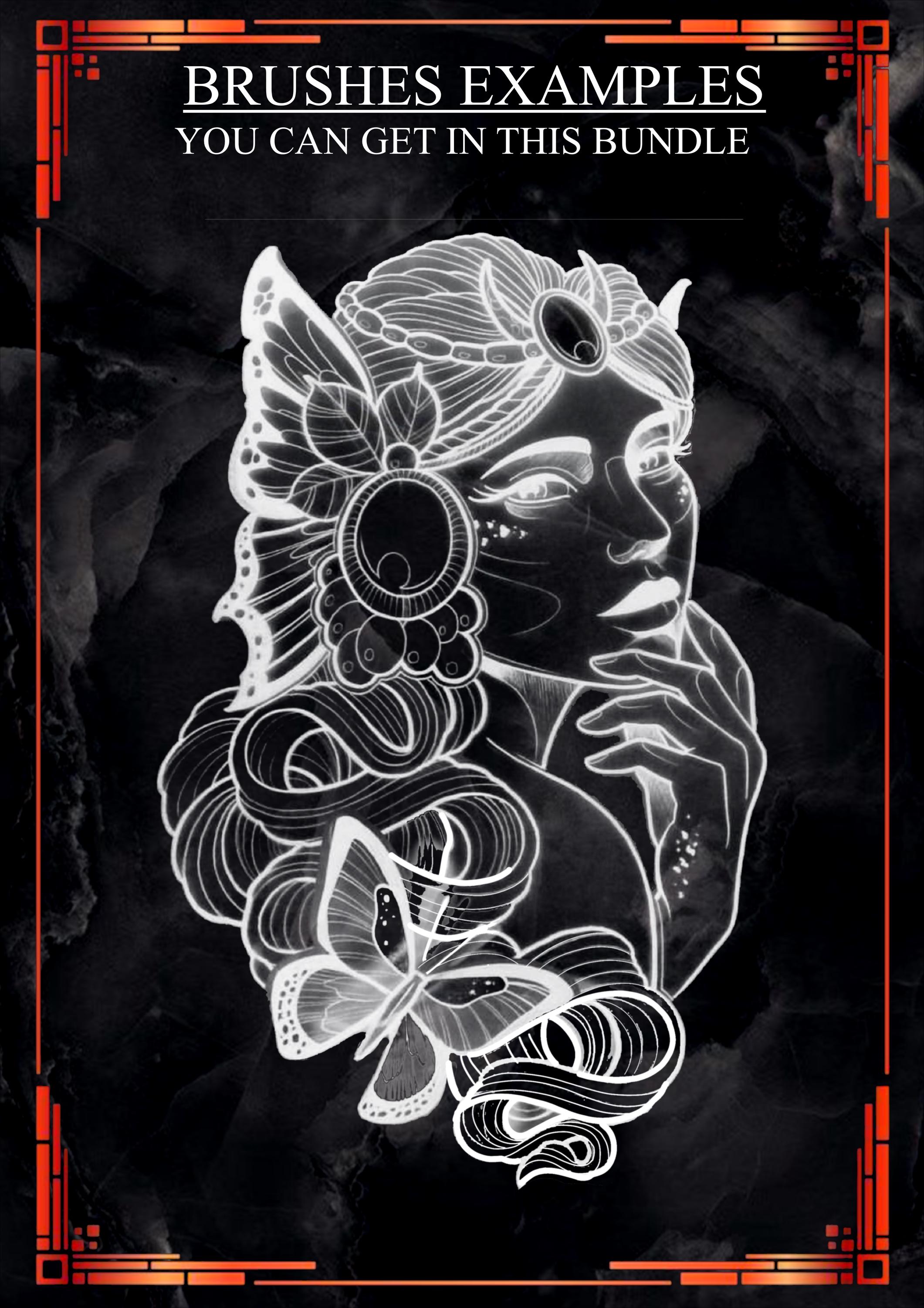 20 Woman Face Stamps Designs for Procreate | Procreate Tattoo Stamps ...