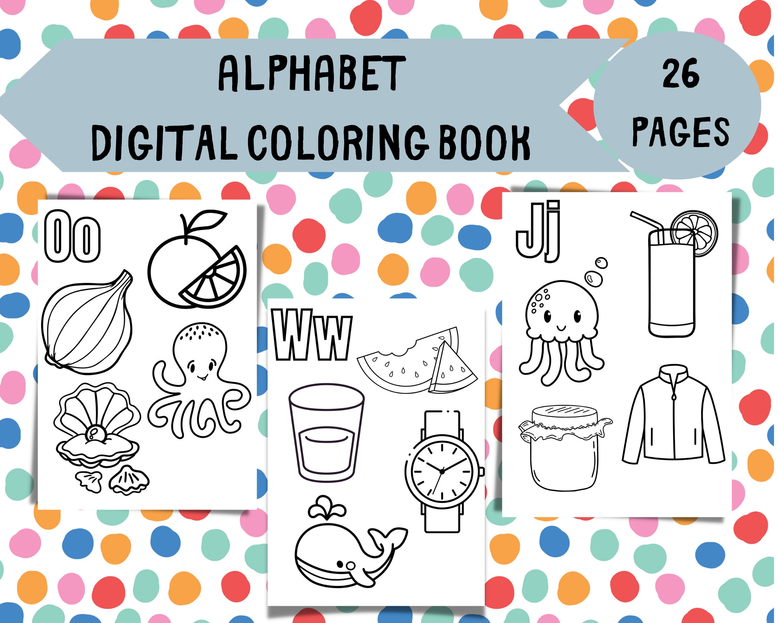 Alphabet Coloring Book 26 Alphabet Coloring Pages for Kids Printable ...