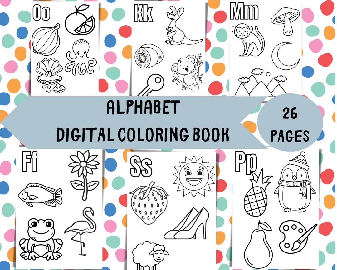 Alphabet Coloring Book 26 Alphabet Coloring Pages for Kids Printable ...