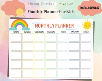 Kids Weekly Planner, Kids Meal Planner, Homeschool Planner, Kids ...