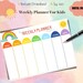 Kids Weekly Planner, Rainbow Daily Planner, Homeschool Planner, Kids ...