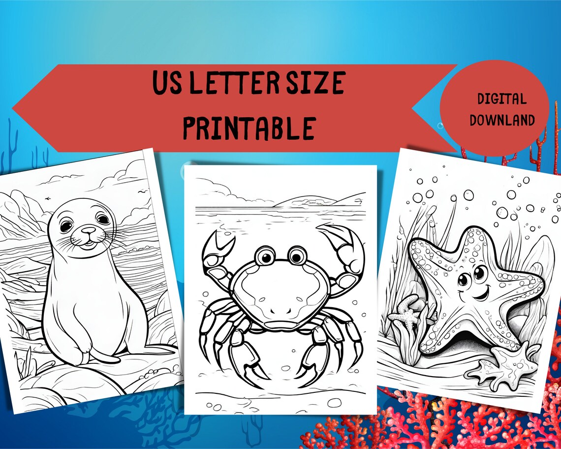 Sea Animal Coloring Pages Printable Animals Coloring Pages for Kids 30 ...