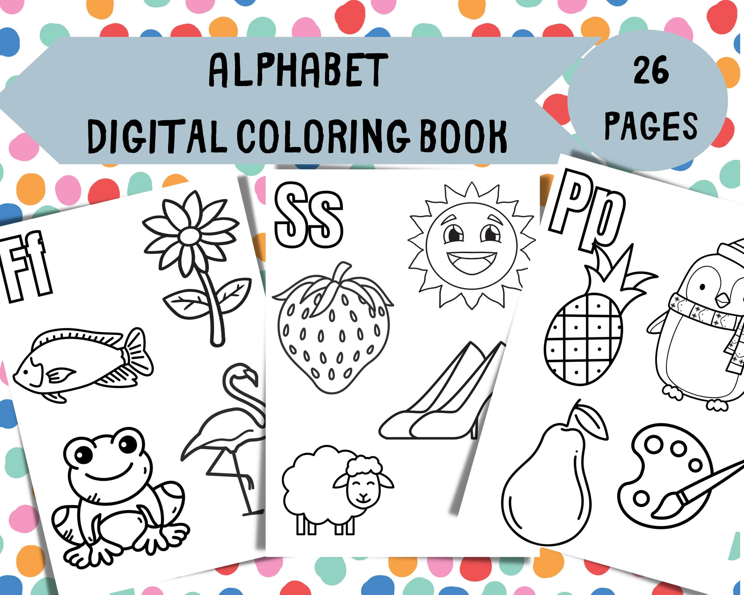Alphabet Coloring Book 26 Alphabet Coloring Pages for Kids Printable ...
